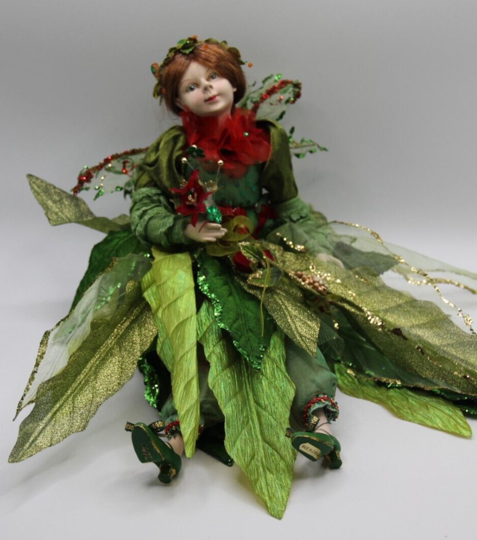 Winward Holiday Patrick's Clover Fairy Pixie Doll Green Red Glitter ...