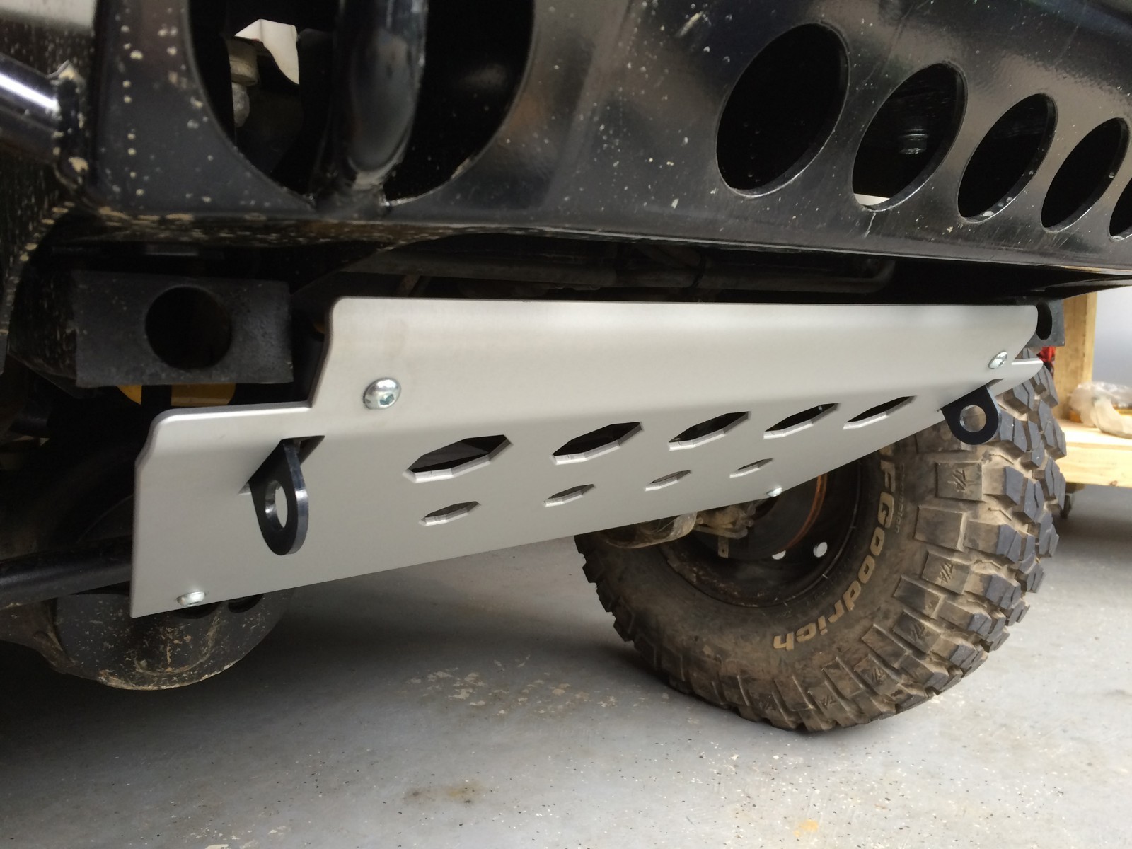 Land Rover Defender 90 110 Aluminum Steering Guard Skid Plate &Mounting ...