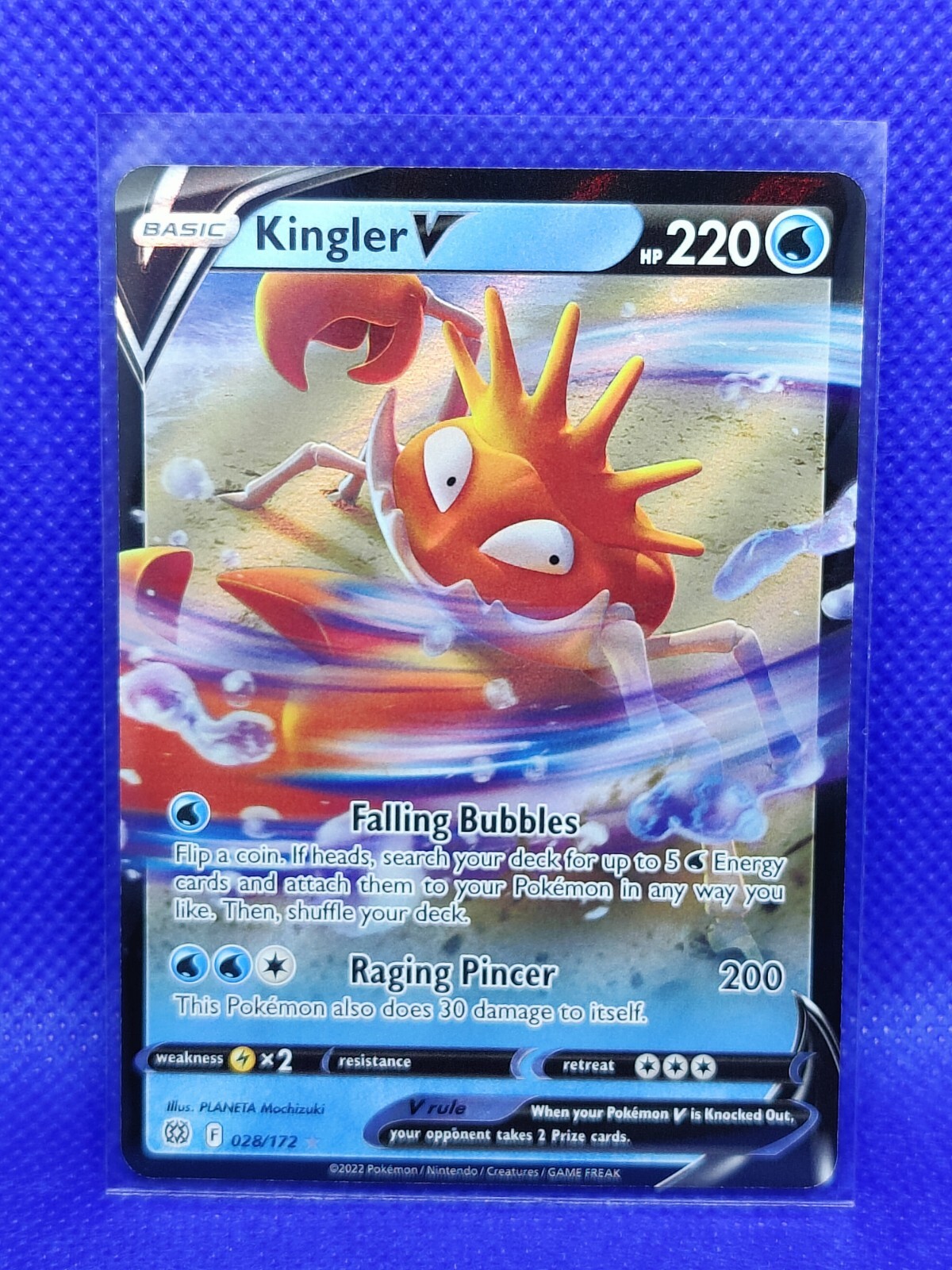 Pokémon TCG Kingler V Sword & Shield: Brilliant Stars 028/172 Holo ...
