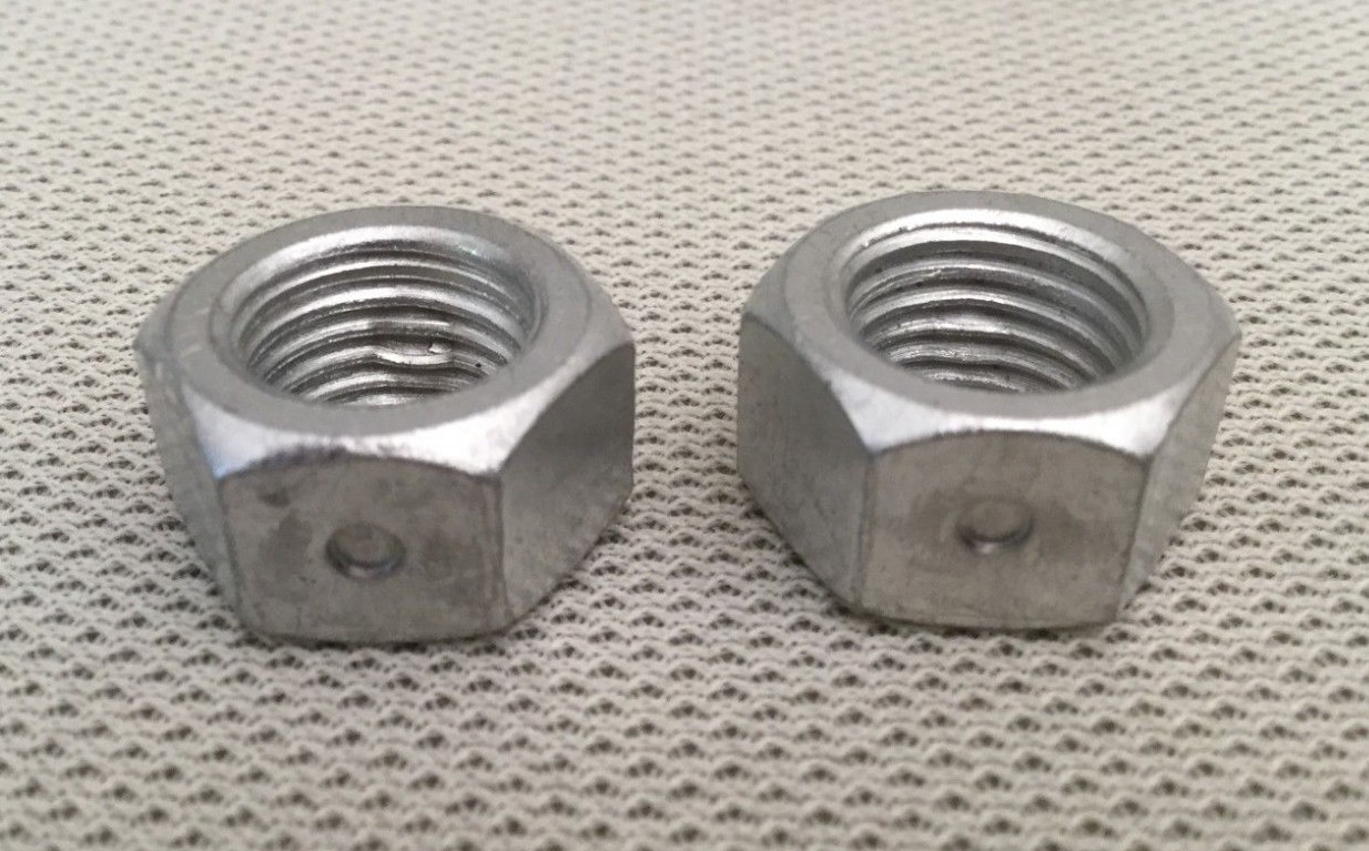 1956-62 Corvette Engine Mount NUT Cad 2 dimples for locking 7/16-20 x 5 ...