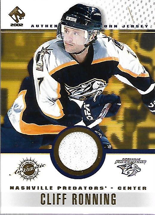 2001-02 Private Stock Game Gear #59 Cliff Ronning Jersey (White) - NM ...