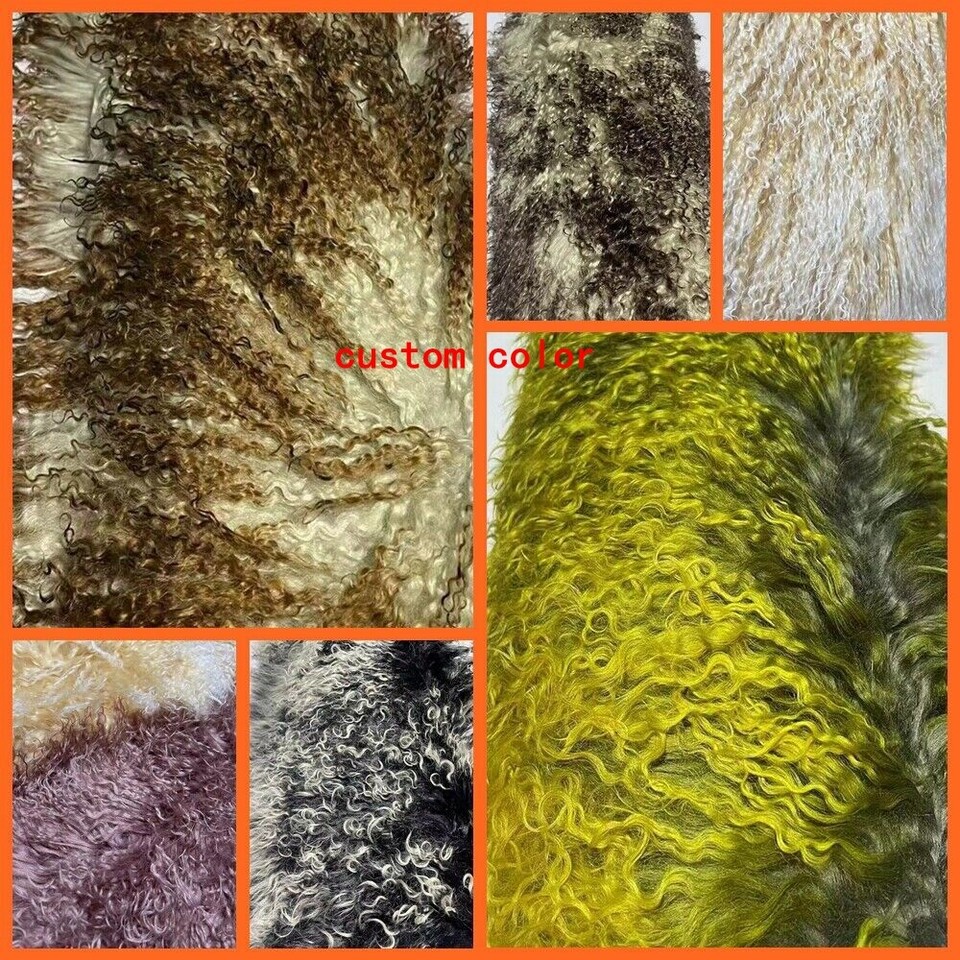 Women's Mongolian Sheep Fur Scarf Long Fur Collar Wool Fur Shawl ...