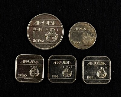 Aruba Coin LOT * 1993-2020 ** 1 FLORIN 25¢ 50¢ Aruban GUILDER Coins ...