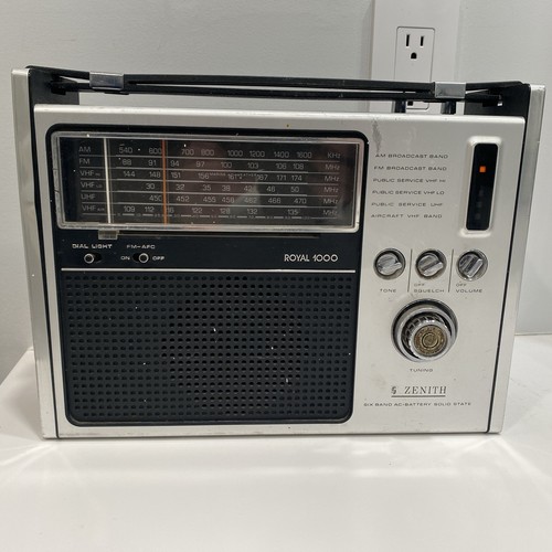 Vintage Zenith ROYAL 1000 six band solid state radio AM FM VHF ...
