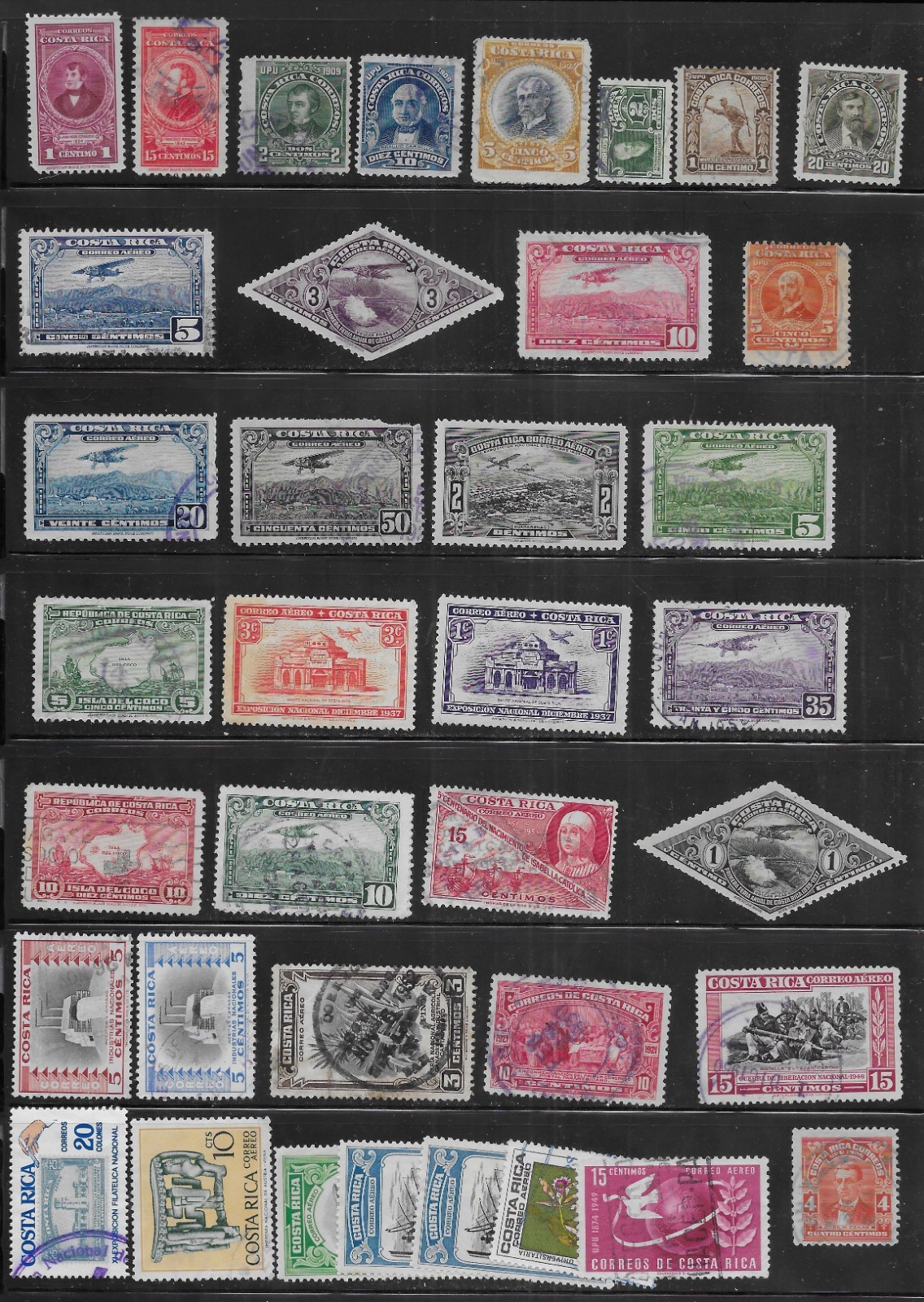 37 Costa Rica Stamps from Quality Old Antique Album | eBay