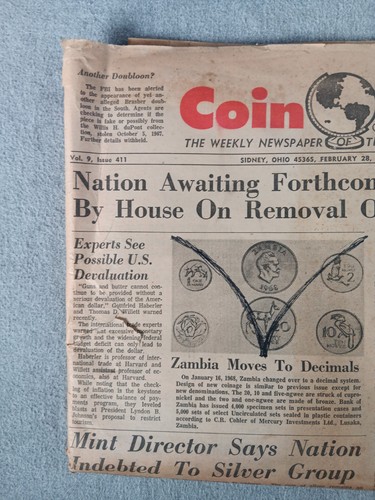 Vintage Coin World Newspaper 1968 Numismatic Collectible Coin Money ...