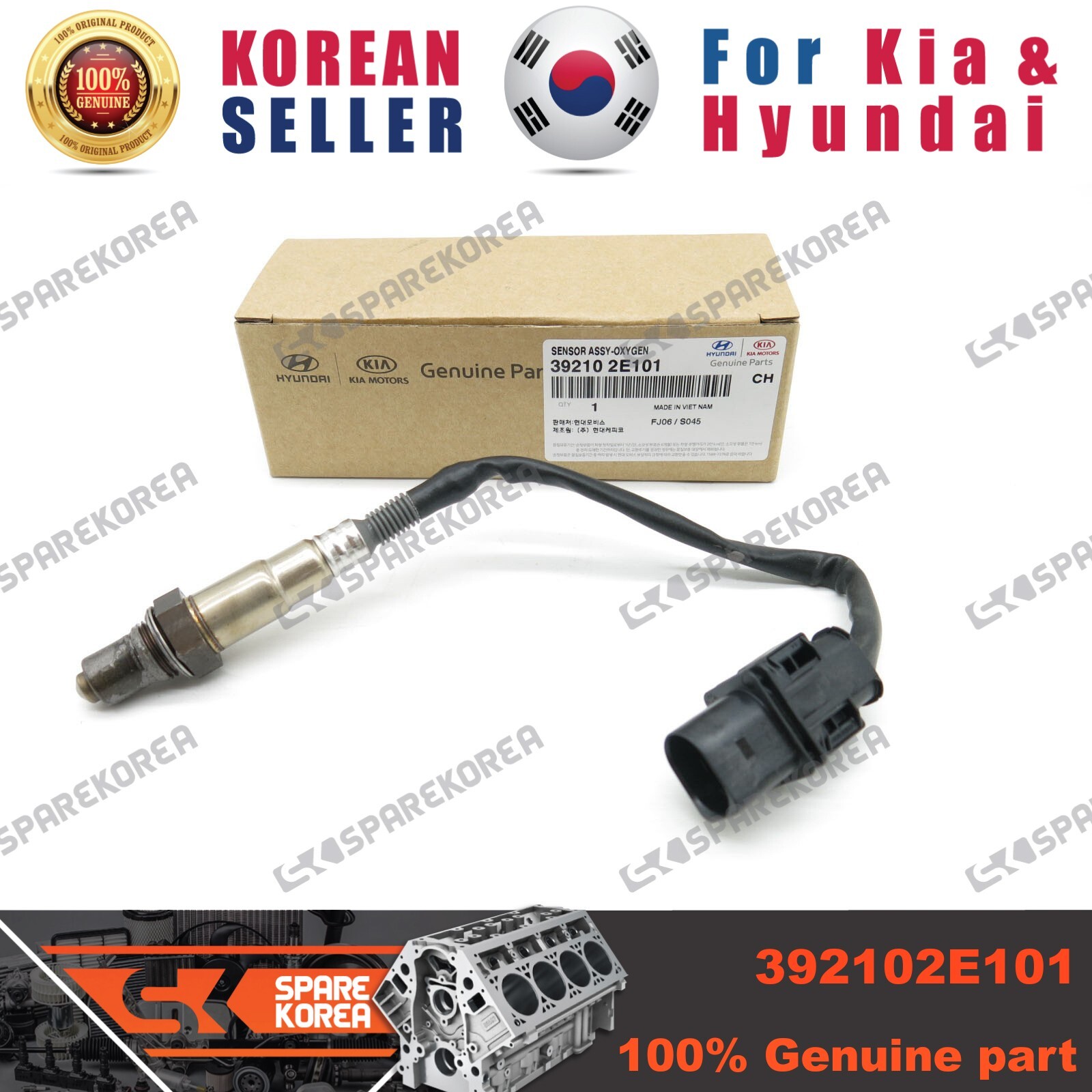 Genuine/OEM 392102E101 SENSOR ASSY-OXYGEN for Hyundai/Kia | eBay