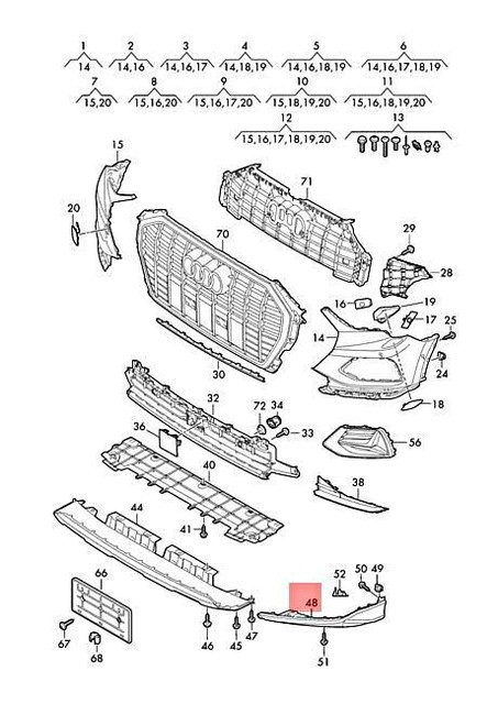 Genuine Audi OE Spoiler 83A-807-547-GRU for sale online | eBay