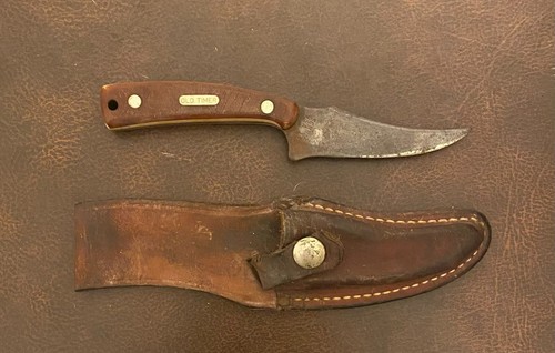 Schrade USA 152 Old Timer Sharpfinger Knife w/ Leather Sheath | eBay