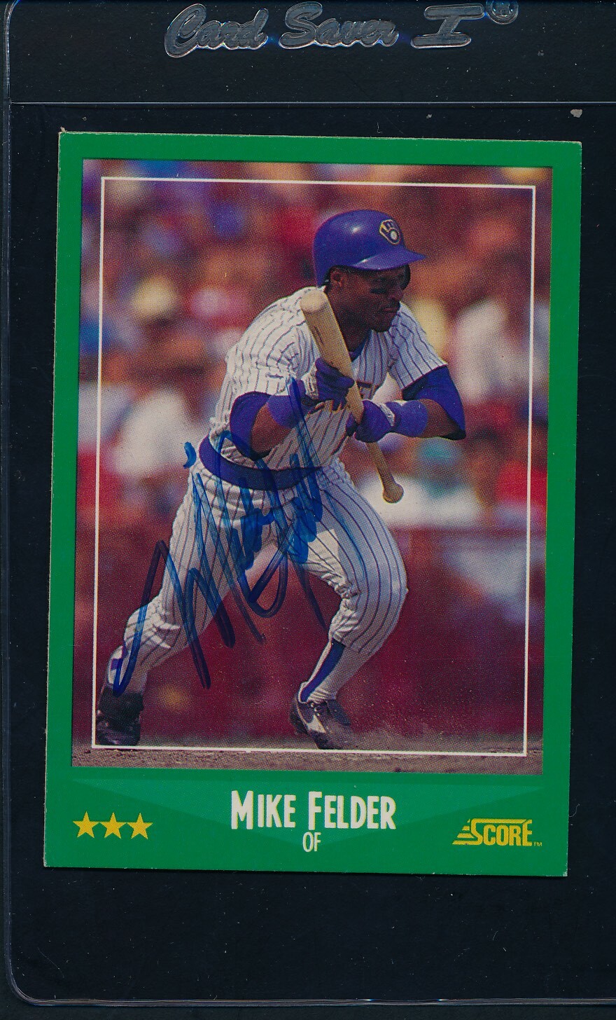 1988 Score #388 Mike Felder Brewers Signed Auto *41993 | eBay