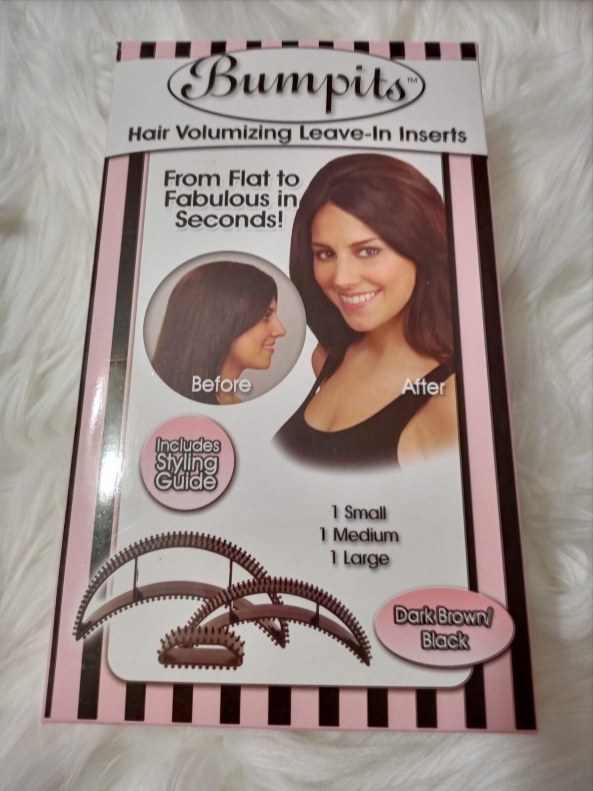 Bumpits Hair Volumizing Leave-in Inserts Set Of 3 Comb Guide Brown ...