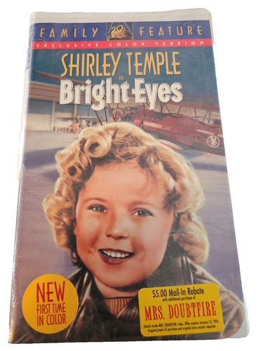 Shirley Temple in Bright Eyes (VHS, 1994) Exclusive Color Version New ...