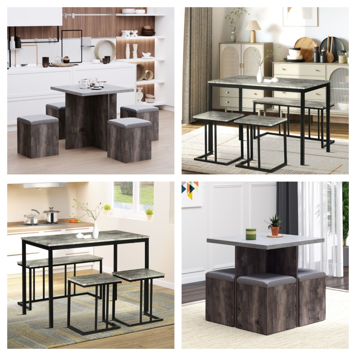Ottoman Dining Set Simple Living Baxter 5 Piece Table With Storage