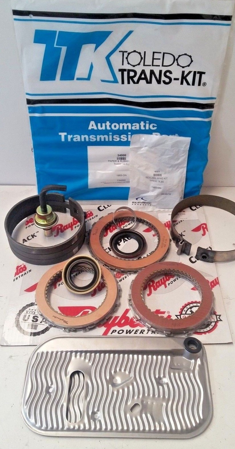 .GM thm 400 transmision overhaul kit with clutches steels bands filter ...