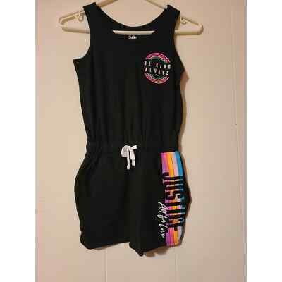Justice One Piece Romper Girls' Size Medium Black Sleeveless Scoop Neck ...