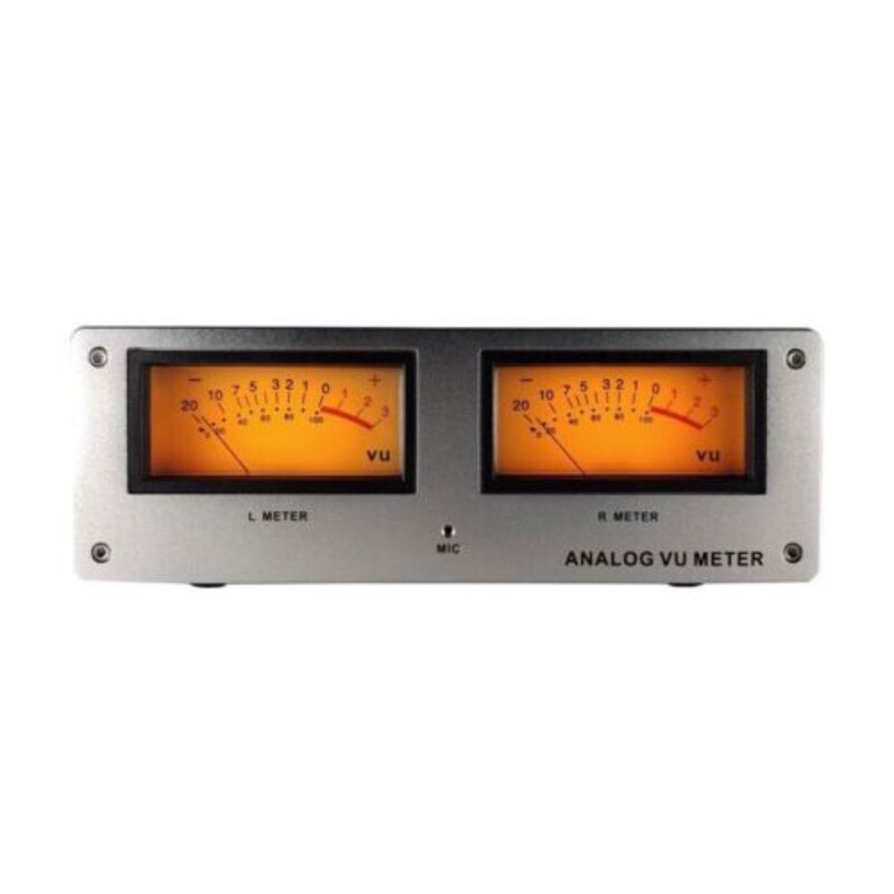Wire-free Square Analog VU Meter Alloy Panel LED Warm Backlight Voice ...