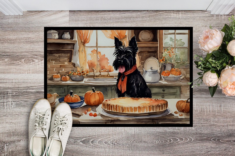 Scottish Terrier Fall Kitchen Pumpkins Indoor or Outdoor Mat 18x27 ...