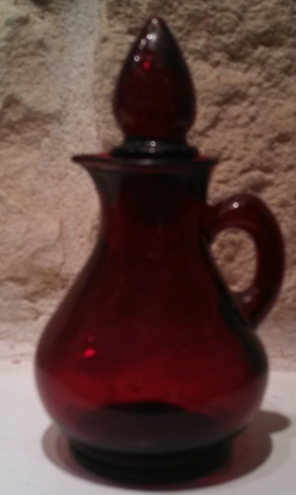 Small Ruby Red Glass Avon Cruet Container Pitcher Decanter | eBay