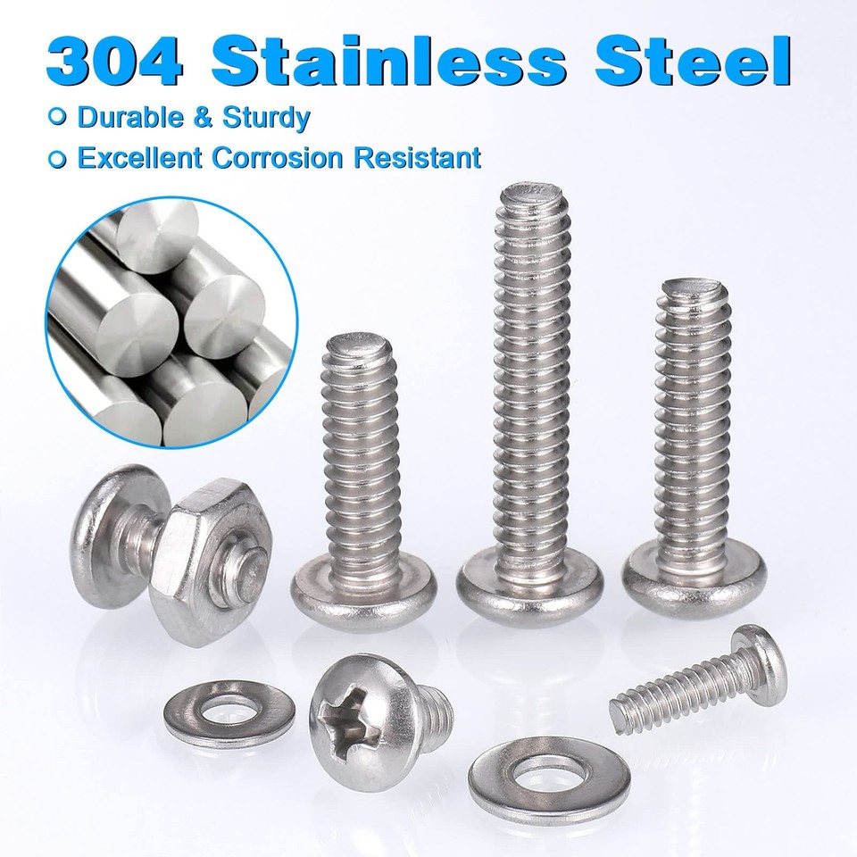 900PCS Nuts and Bolts Assortment Kit for Home Projects - Stainless ...