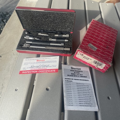 Starrett 823AZ Inside Micrometer Set 1½" to 8" With Case | eBay