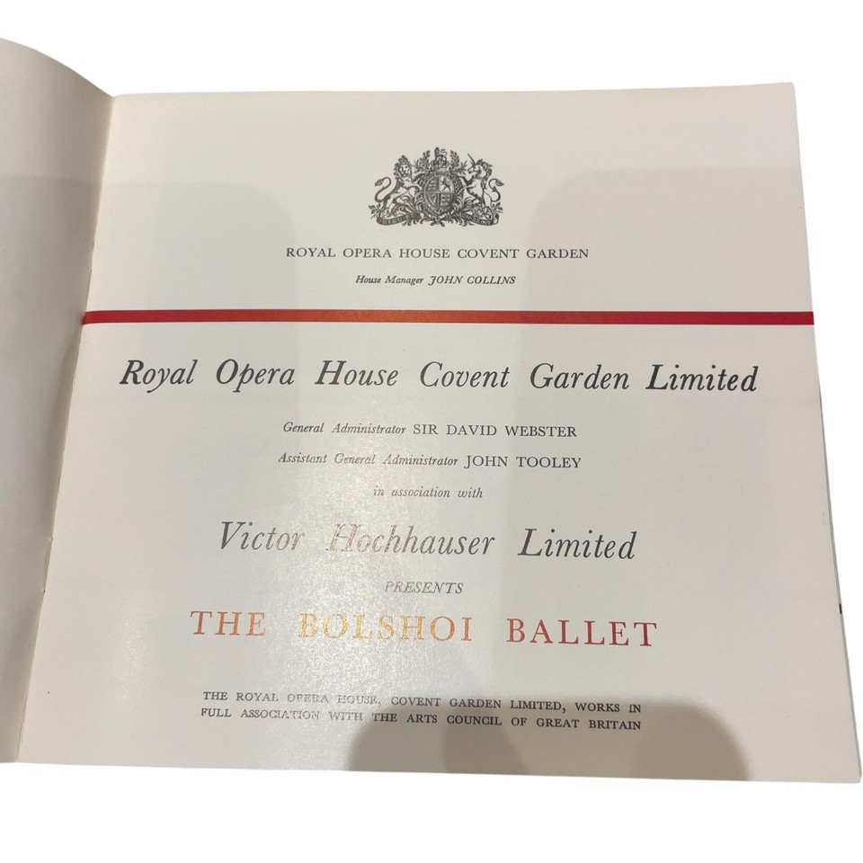 Royal Opera House Programme The Bolshoi Ballet 1963 Covent Garden ...
