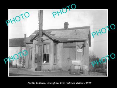 OLD 8x6 HISTORIC PHOTO OF PREBLE INDIANA THE ERIE RAILROAD STATION ...