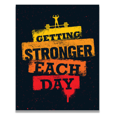 Getting Stronger Gym Fitness Motivation Quotes Poster 11X14 inches | eBay