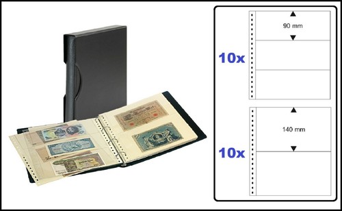 Banknote Album Srs 20 Transparent Pockets Mix + Protection Case Lindner ...