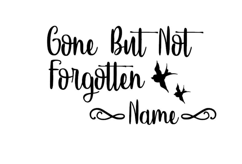 Custom Gone But Not Forgotten Memorial Decal Sticker Plaque Dog Paw ...