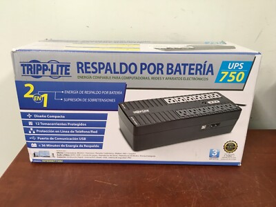 Tripp Lite 750VA 450W 120V 12-Outlet UPS Desktop Battery Back Up ...