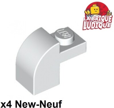 LEGO 4x Brick Modified Slope 1x2x1 x1/3 Curved White/White 6091 New | eBay