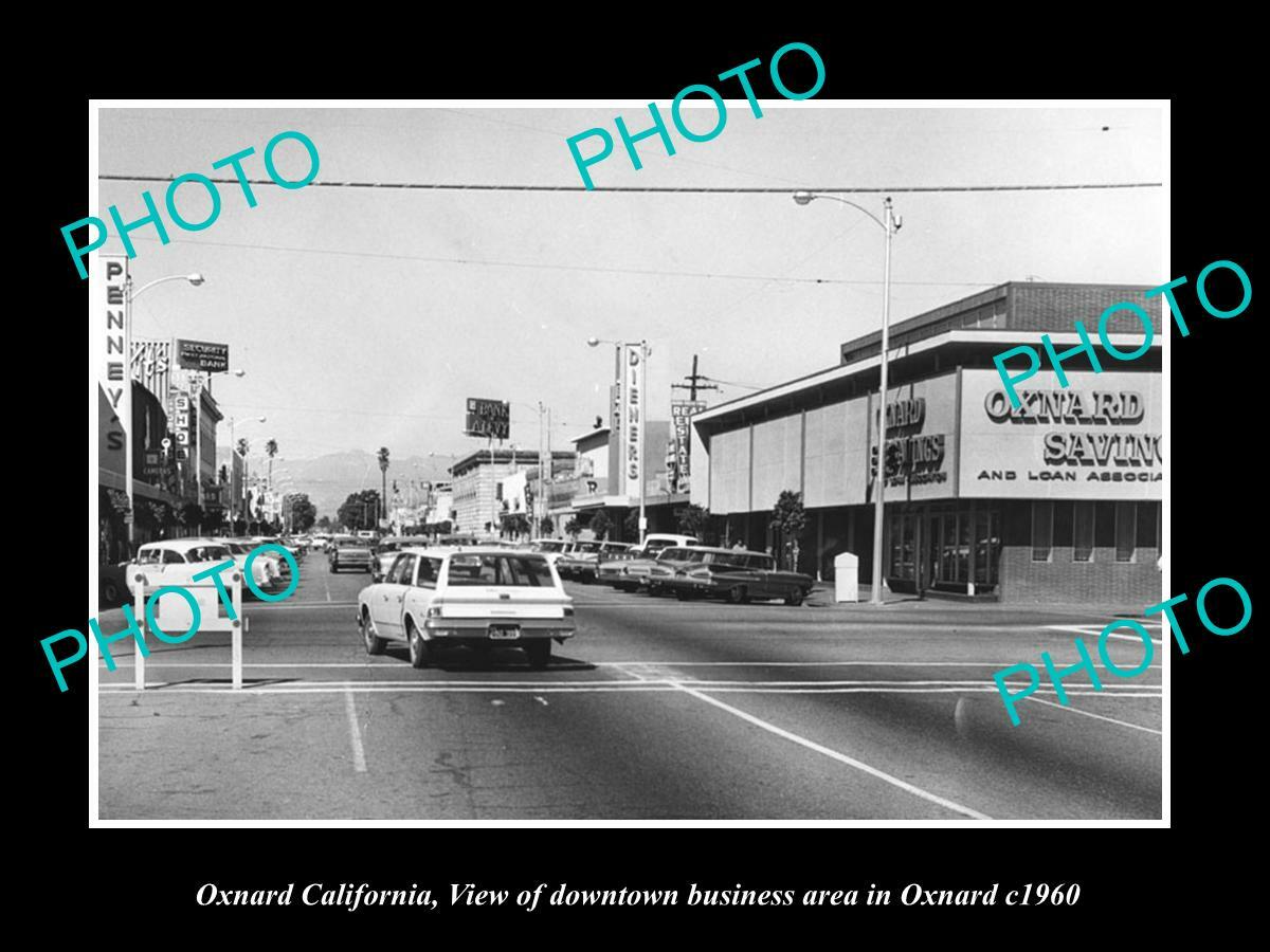 OLD POSTCARD SIZE PHOTO OF OXNARD CALIFORNIA VIEW OF DOWNTOWN OXNARD ...