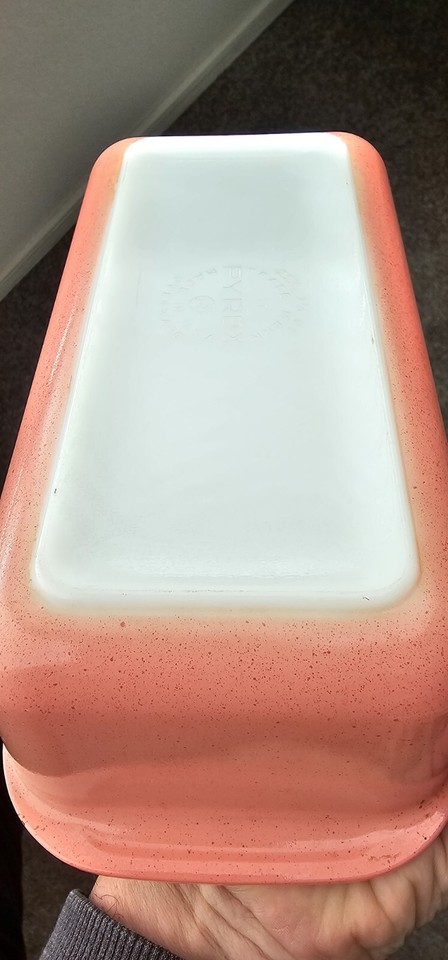 Vintage 1950's Pyrex Desert Dawn #213 Speckled Pink Flamingo Loaf Pan 1 ...