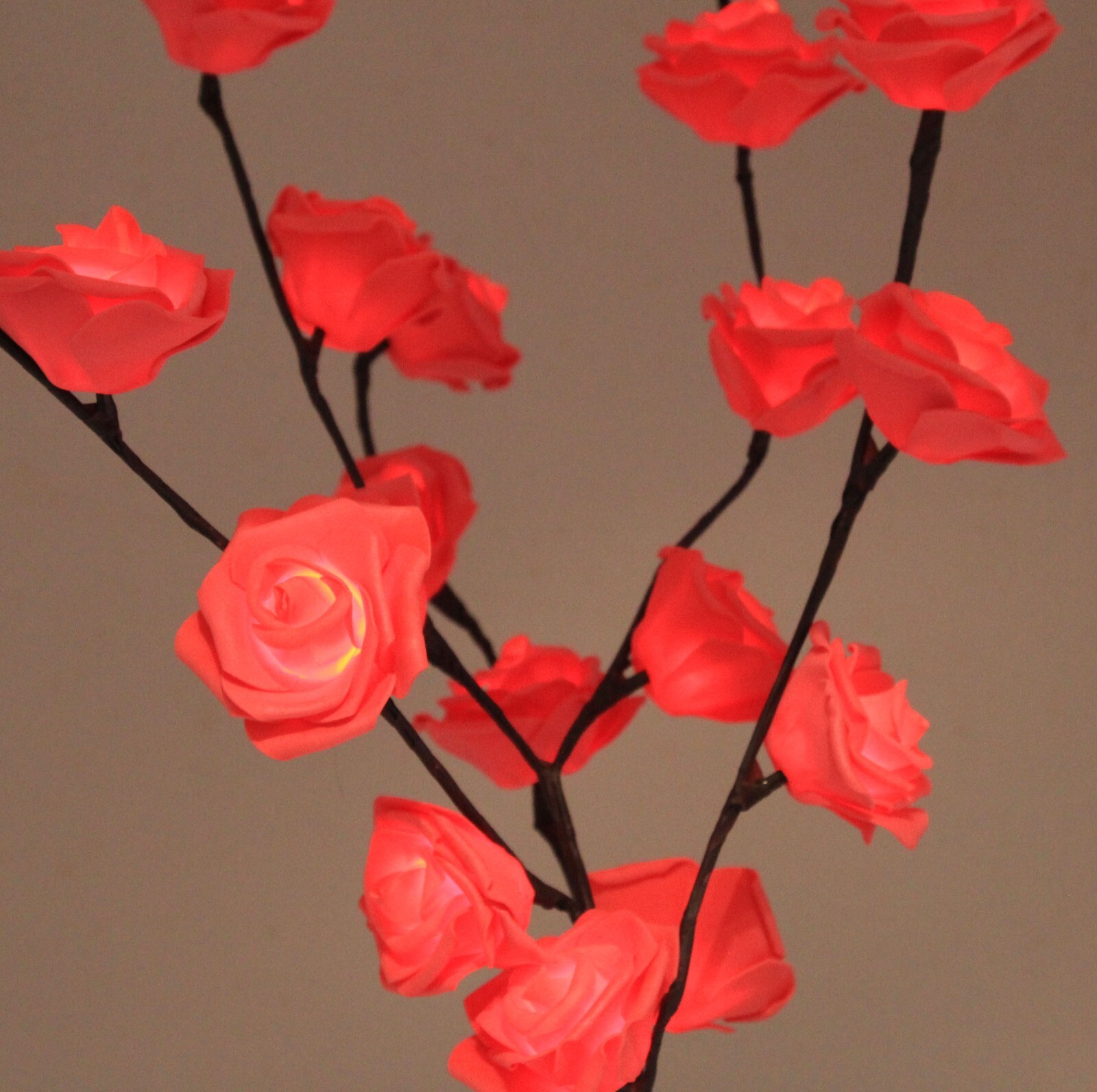 Red Rose Stick Stem Bunch Room Wedding Table Decoration Lights 20 ...