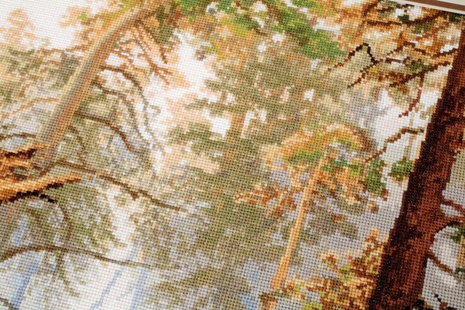 DIY Needlepoint Counted Cross Stitch "Morning in a Pine Forest ...