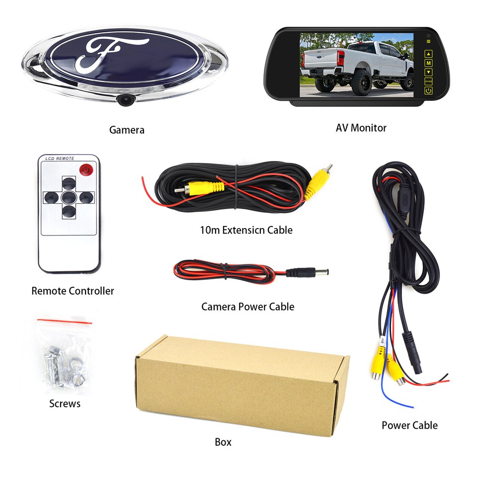 Chrome Emblem Logo Backup Camera for Ford F150 F250 F350 F450 F550 ...