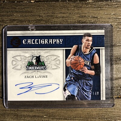 2016-17 Panini Excalibur Zach LaVine CALLIGRAPHY #CAL-ZL Auto SN 139/ ...