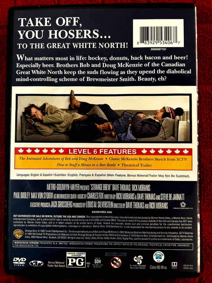 Strange Brew (1983) (DVD 2016 VG) Dave Thomas, Rick Moranis, Max von ...