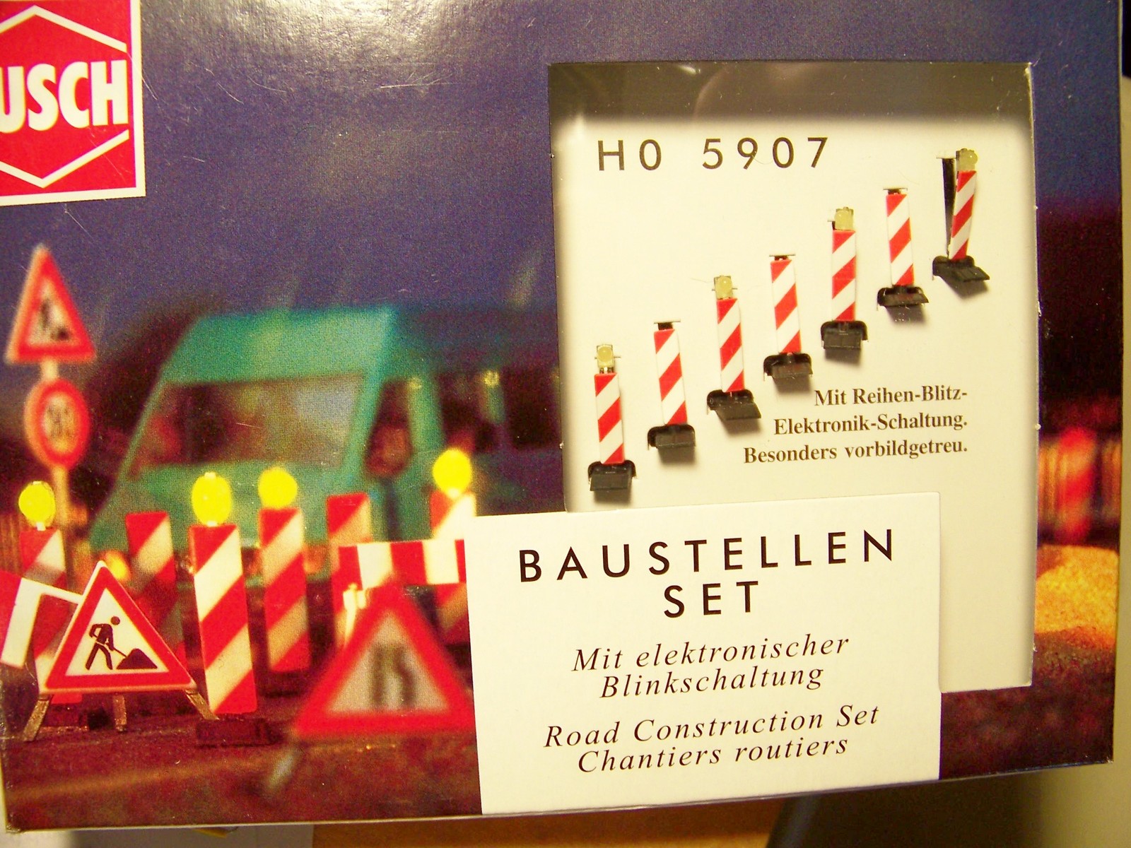 SPECIAL ! HO Busch WORKING Road Construction Site Blinkers / Safety ...