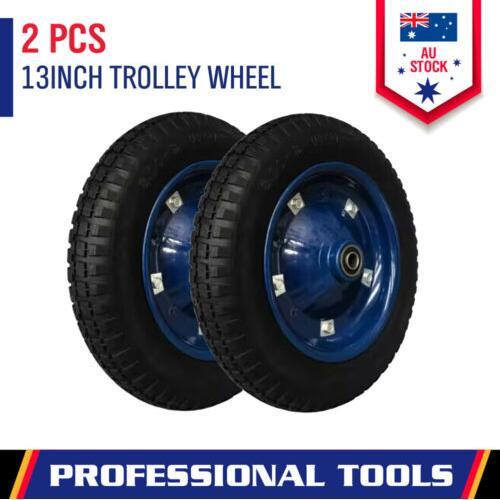 2-Piece 13inch 3.00-8 Wheelbarrow Trolley Wheel 16mm Bore Tyre Wheels ...