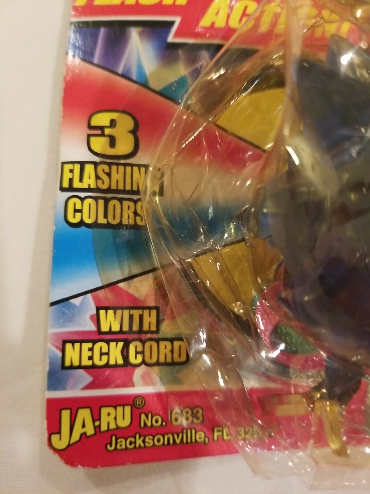 JARU LITE UP ASTRO BALL NEW ON CARD #683 3 FLASHING COLORS W/ NECK CORD ...