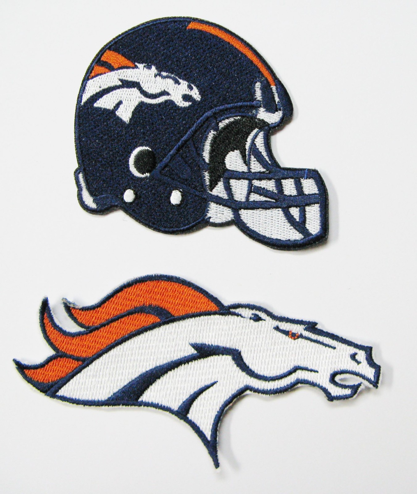 1 LOT OF (2) NFL DENVER BRONCOS-HELMET & HORSE HEAD PATCHES ITEM # 21 ...