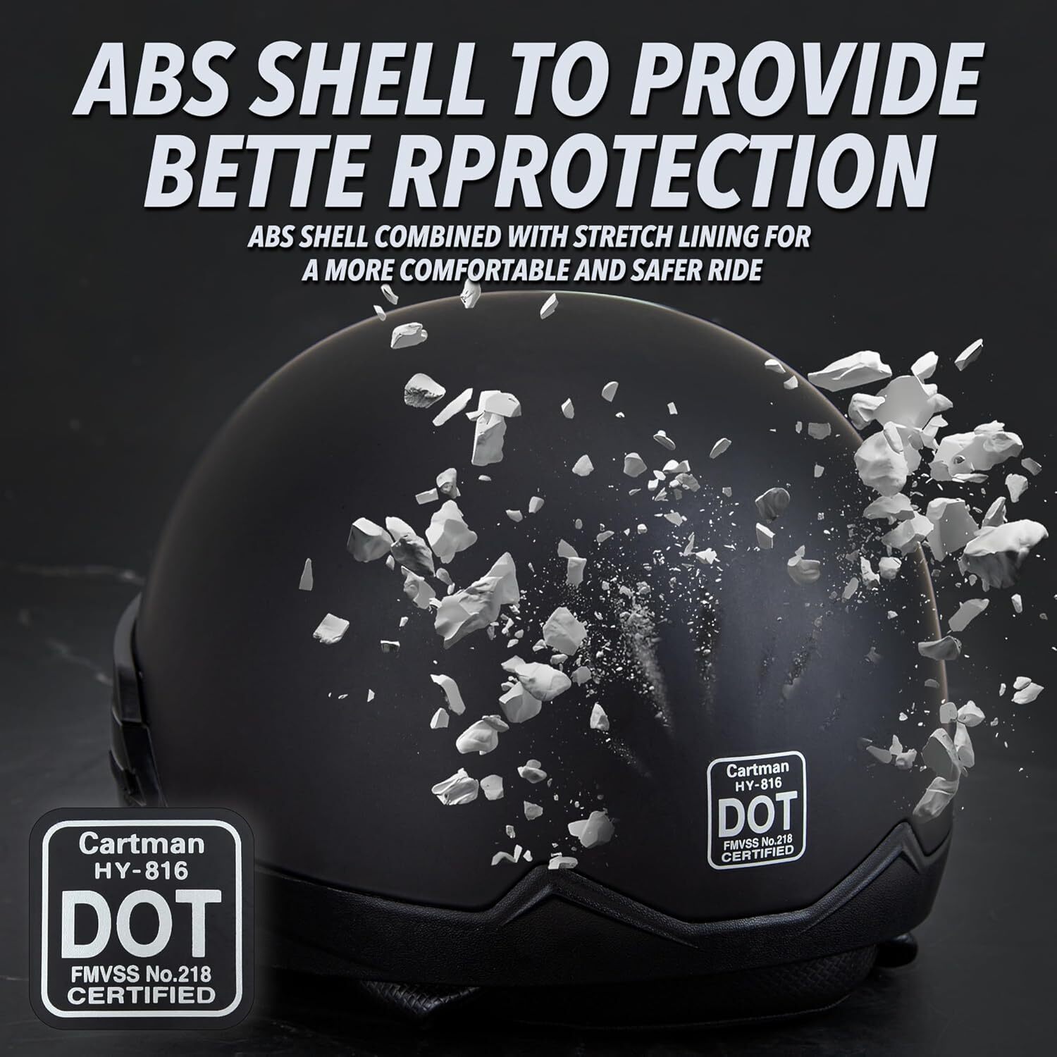 Cartman Motorcycle Open Face Helmet with Sun Visor DOT Approved OPEN ...