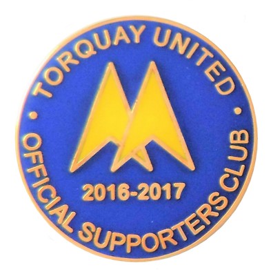 Torquay United Football Club Official 2016 to 2017 Pin Badge - LAST FEW ...