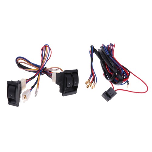 12V Car Door Power Window Switch Kit With Wiring Harness Universal ...