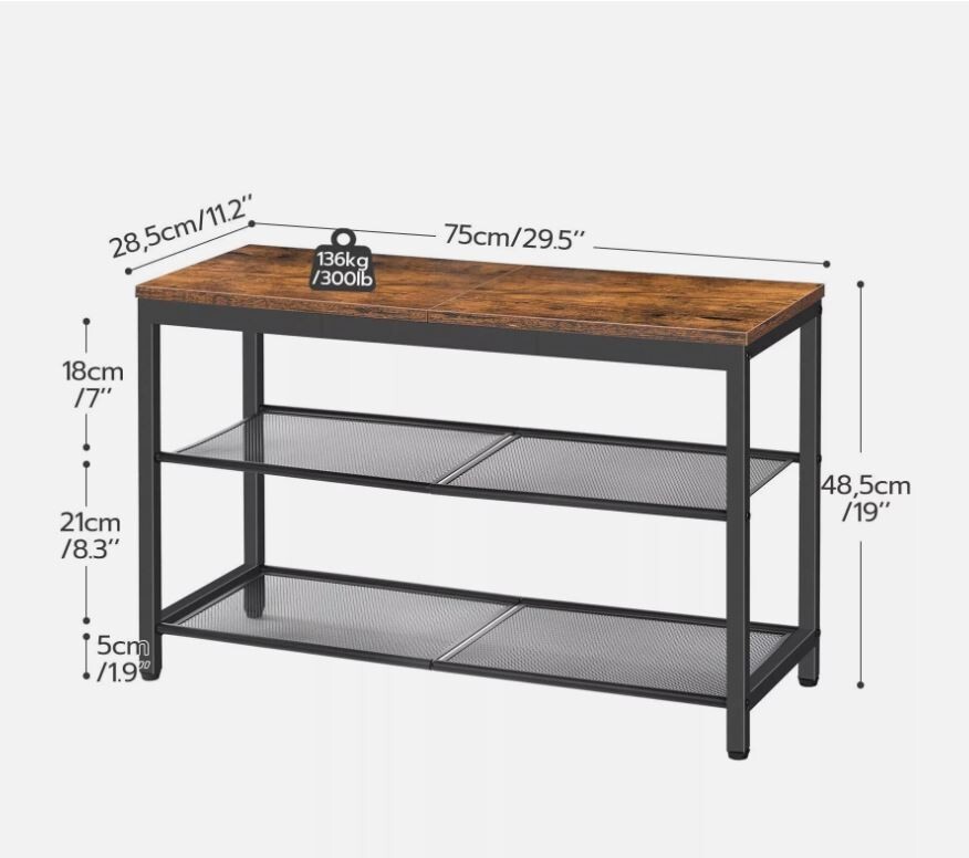 HOOBRO Shoe Bench 3Tier Shoe Rack Industrial Shoe Organizer Storage ...