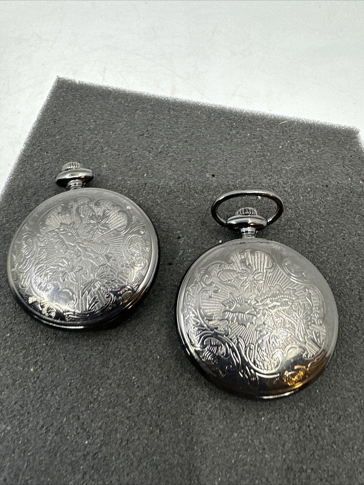 Pocket Watch "QUARTZ" Black Casing +Face. Luminous Hands Not Working ...