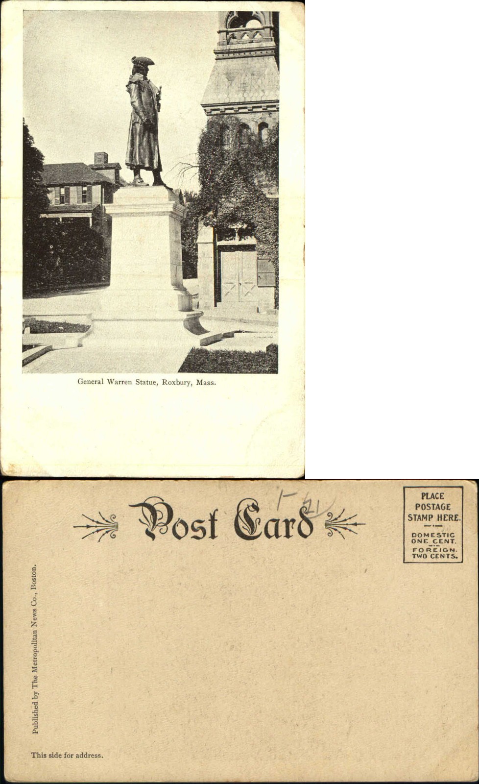 General Warren Statue Roxbury MA UDB c1905 Revolutionary War patriot | eBay