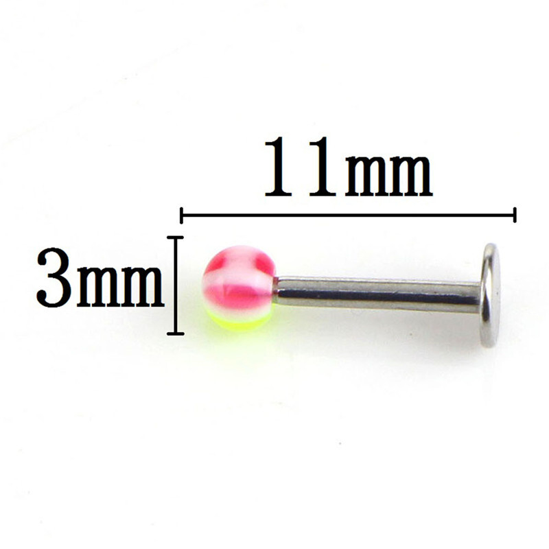 10/30/50 X 16G Ball Lip Rings Labret Bars Stainless Steel Stud Body ...