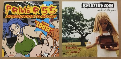 PRIMER 55 & RELATIVE ASH Rare VINTAGE DOUBLE SIDED PROMO POSTER FLAT of ...